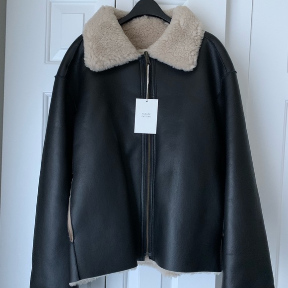 Jackets & Coats | Facade Pattern Lambswool Shearling Jacket | Poshmark